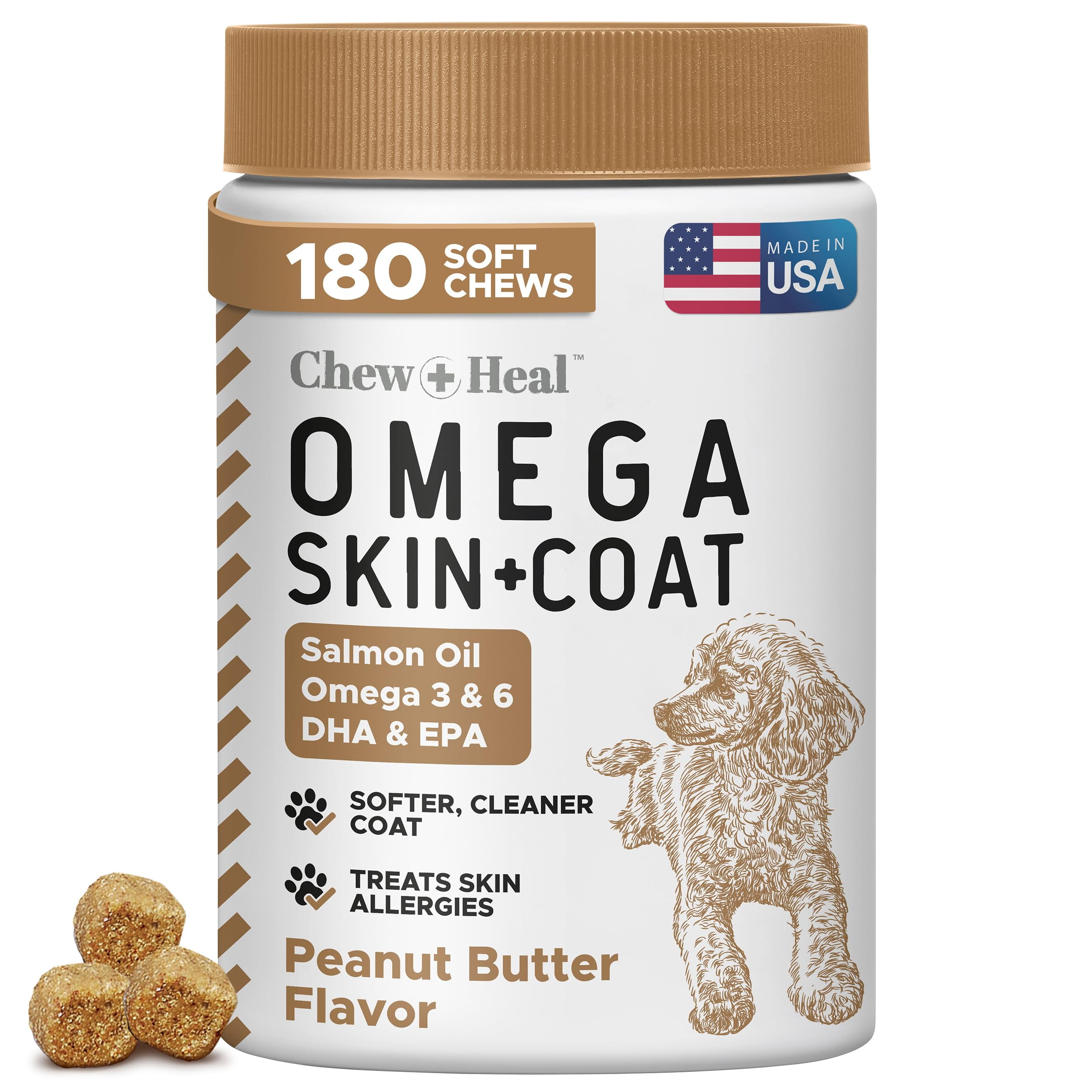 Omega for Dogs - TGF4 180 Delicious Soft Chews - Salmon Oil Treats for ...