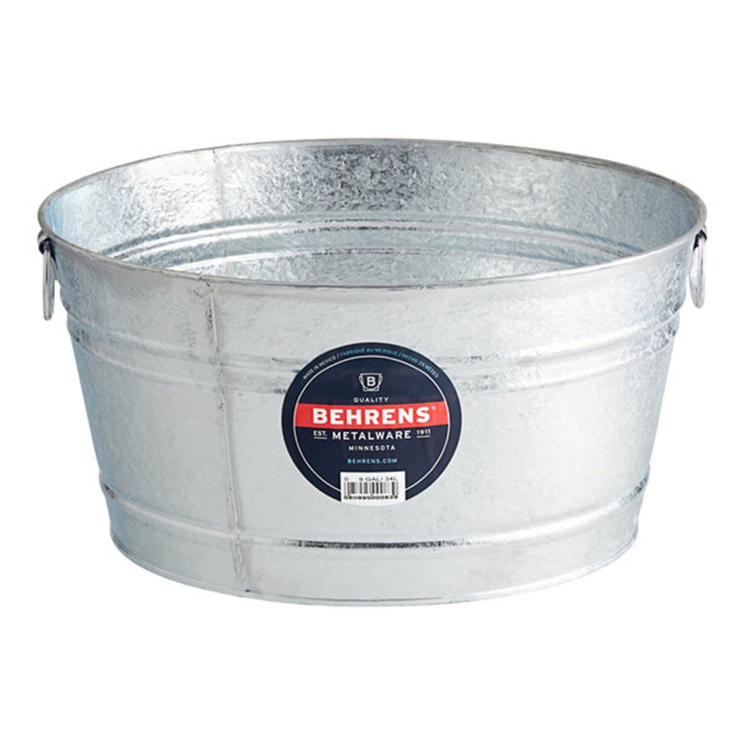 Behrens 9 gal. Two-handled Round Hot Dipped Steel Tub - Walmart.com
