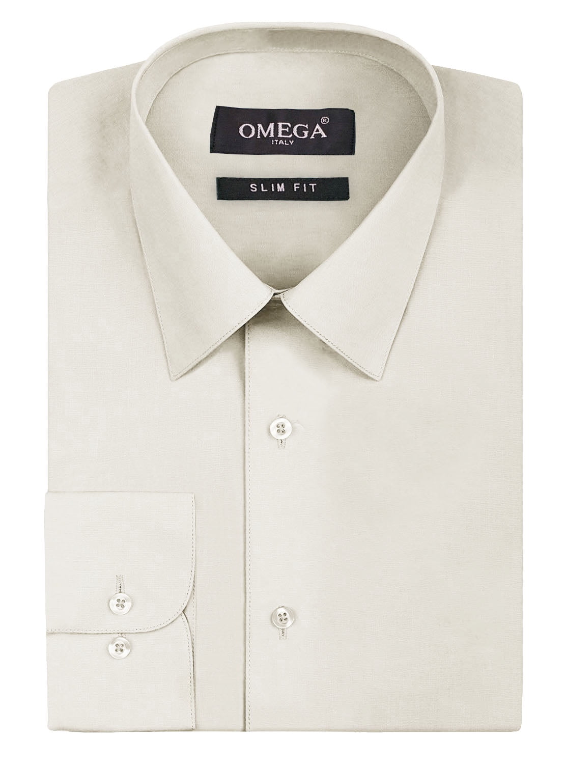 Omega Italy Men's Premium Slim Fit Button Up Long Sleeve Solid Color ...