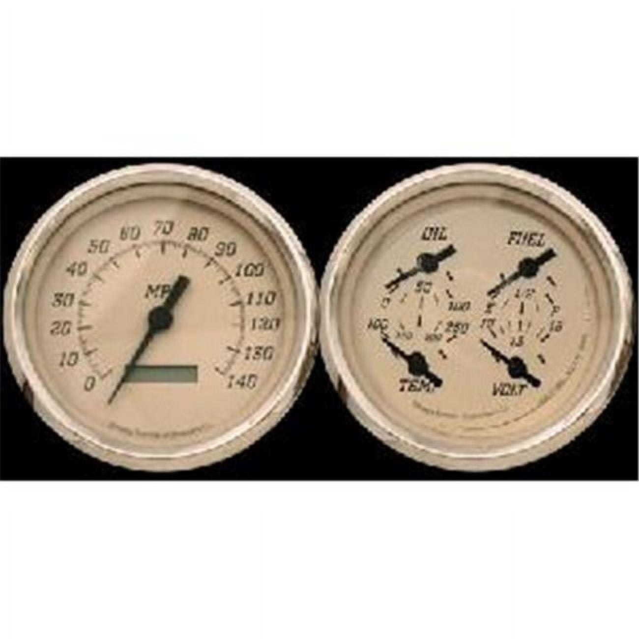 Omega Kustom Instruments OK-220255 5 In. Speedo and Quad Gauge Timeless ...