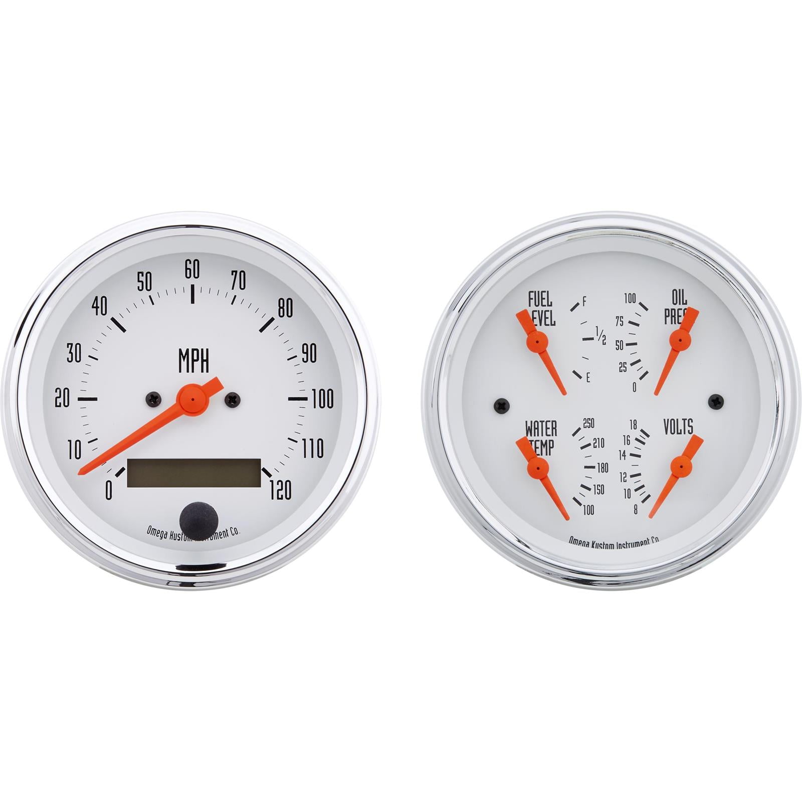 Omega Kustom Quad Gauge and Electric Speedo, 3-3/8, Black Top - Walmart.com