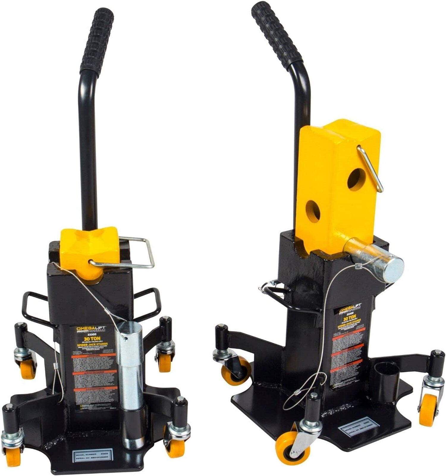 Omega Lift 30 Ton Jack Stands - 4-Caster Spider Design with Handle ...