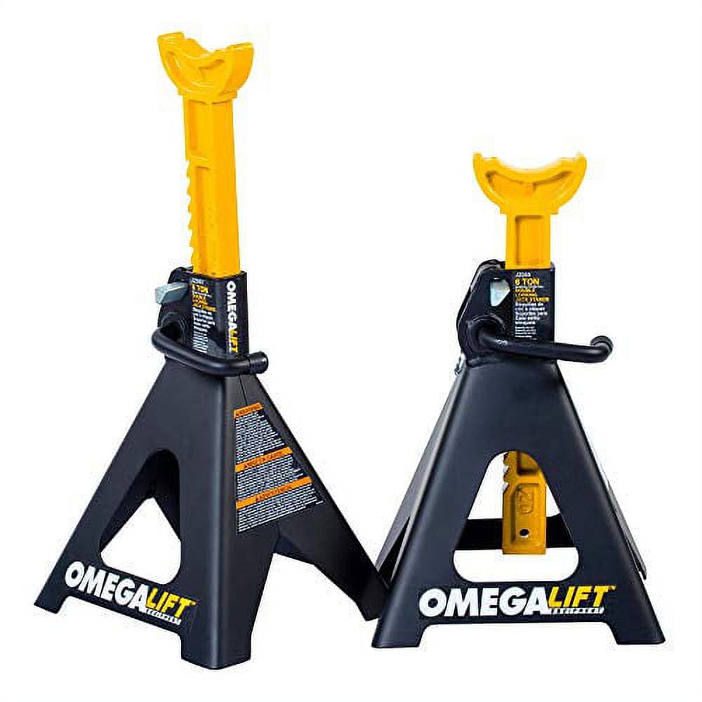 Omega Lift Heavy Duty 6 Ton Jack Stands Pair - Double Locking Pins ...