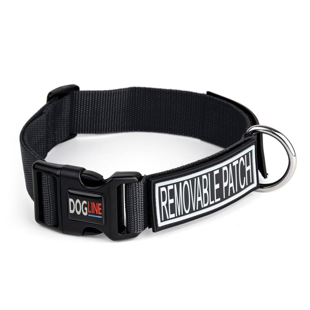 Omega Nylon collar black with hook for patch W 1" L 16"-21" - Walmart.com