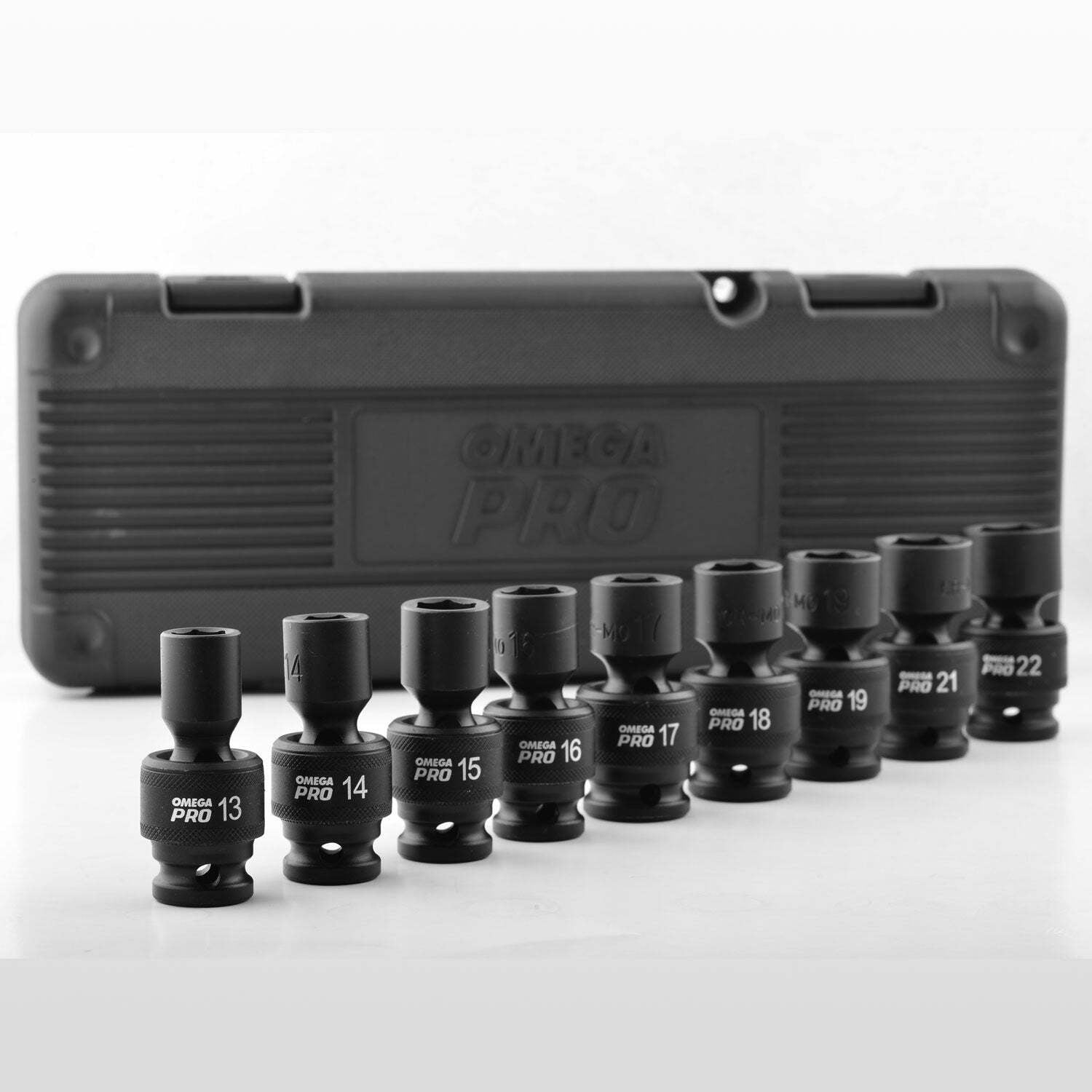 Omega Pro 83021 9-Piece 1/2" Drive 6 Point Metric Swivel Impact Socket ...