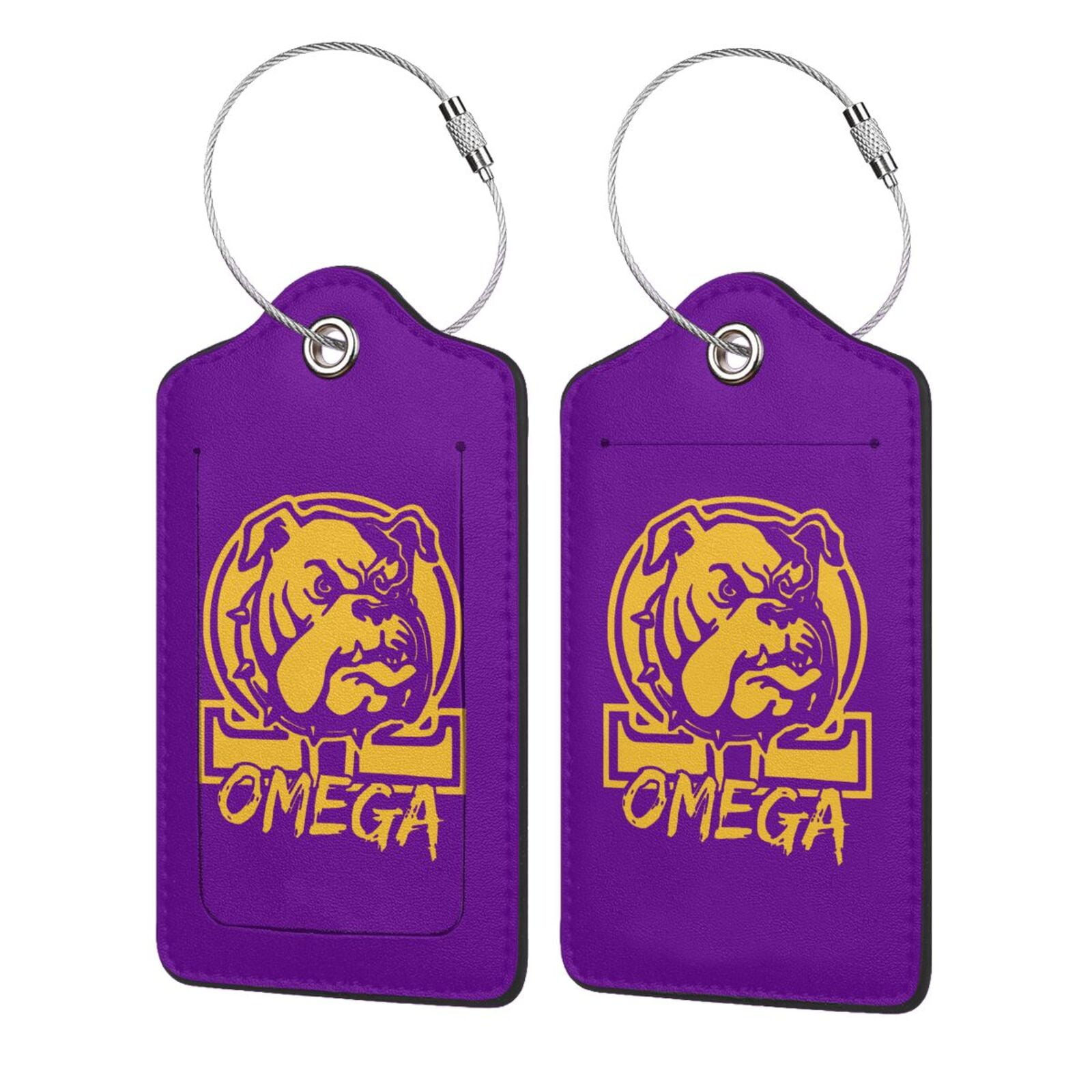 Omega Psi Phi 2 Pack Luggage Tags Pu Leather Baggage Tag Privacy Cover ...