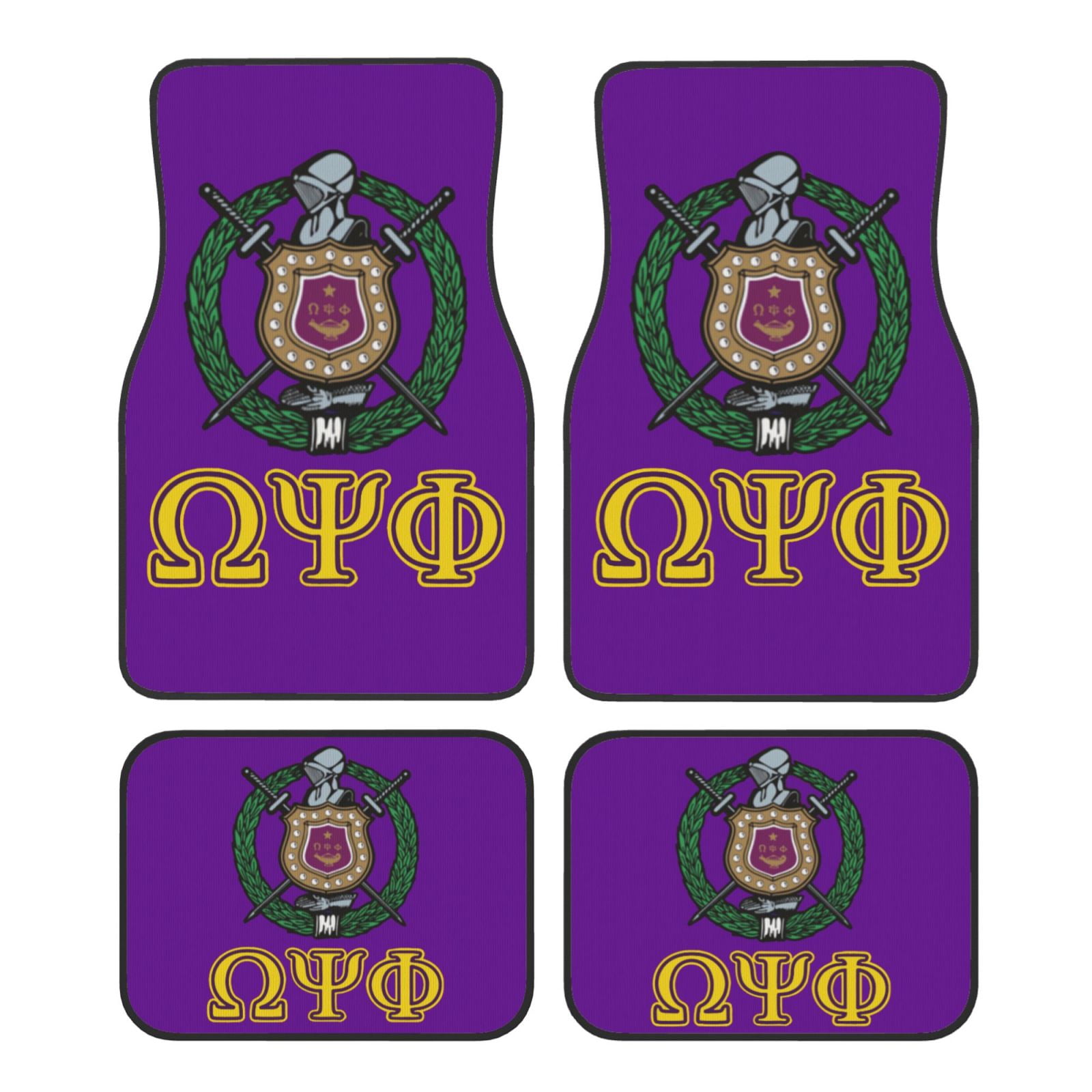 Omega Psi Phi Car Foot Mat Set Universal Fit of 4 Pieces Car Foot Mat ...