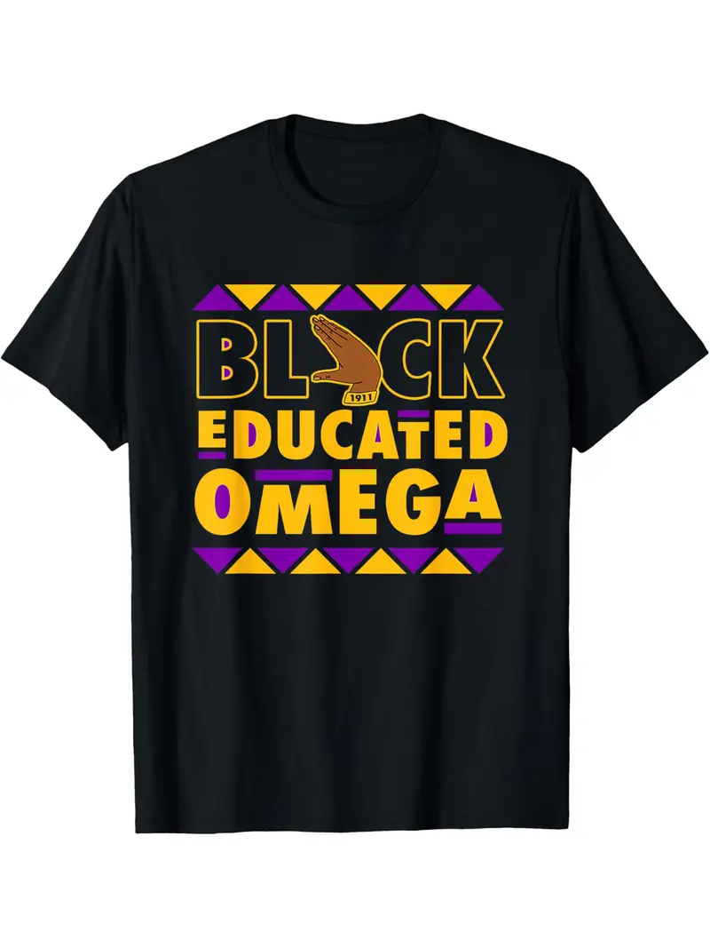 Omega Psi Phi Fraternity Paraphernalia, Black Educated Omega T-Shirt ...