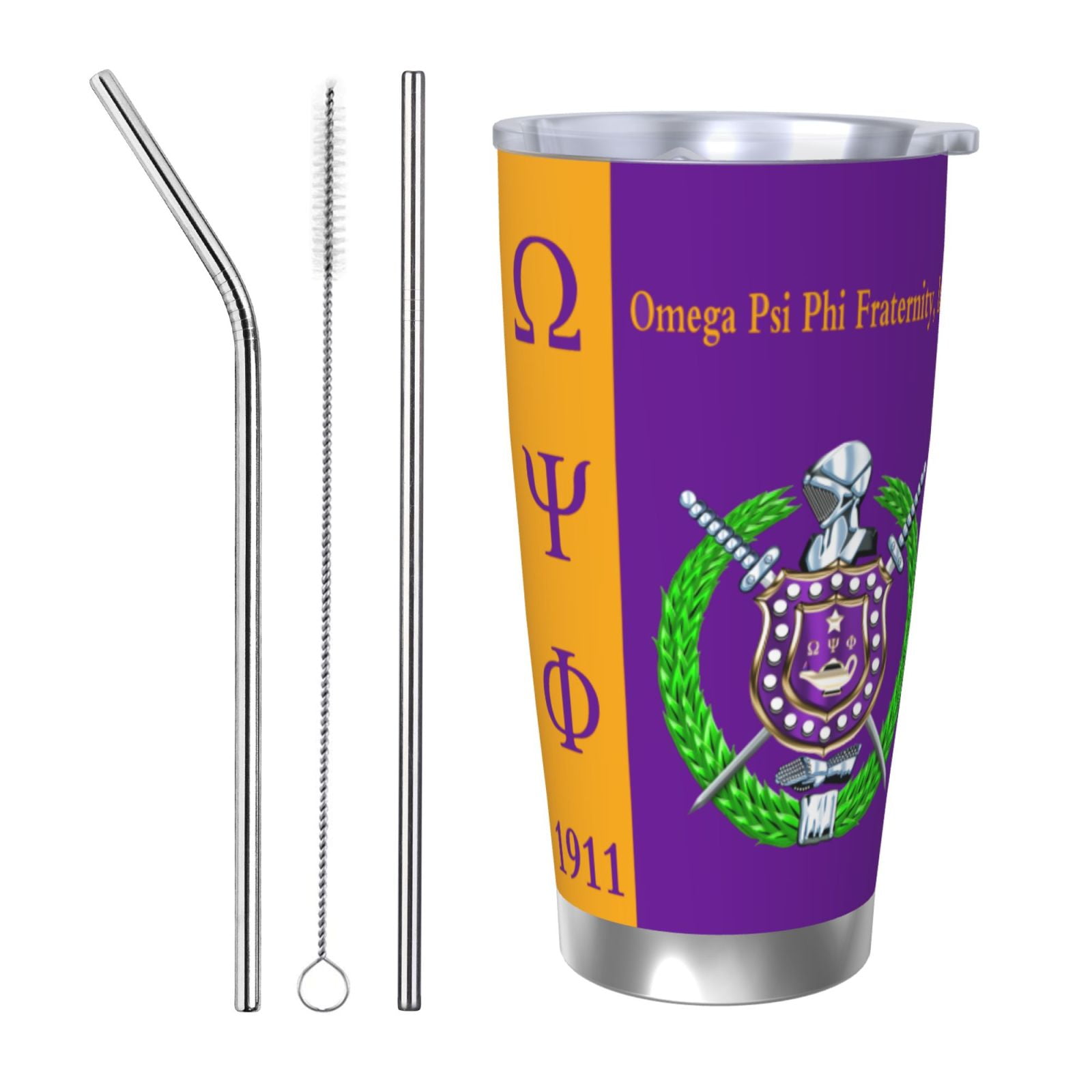 Omega Psi Phi Fraternity Paraphernalia Stainless Steel Tumbler Double ...
