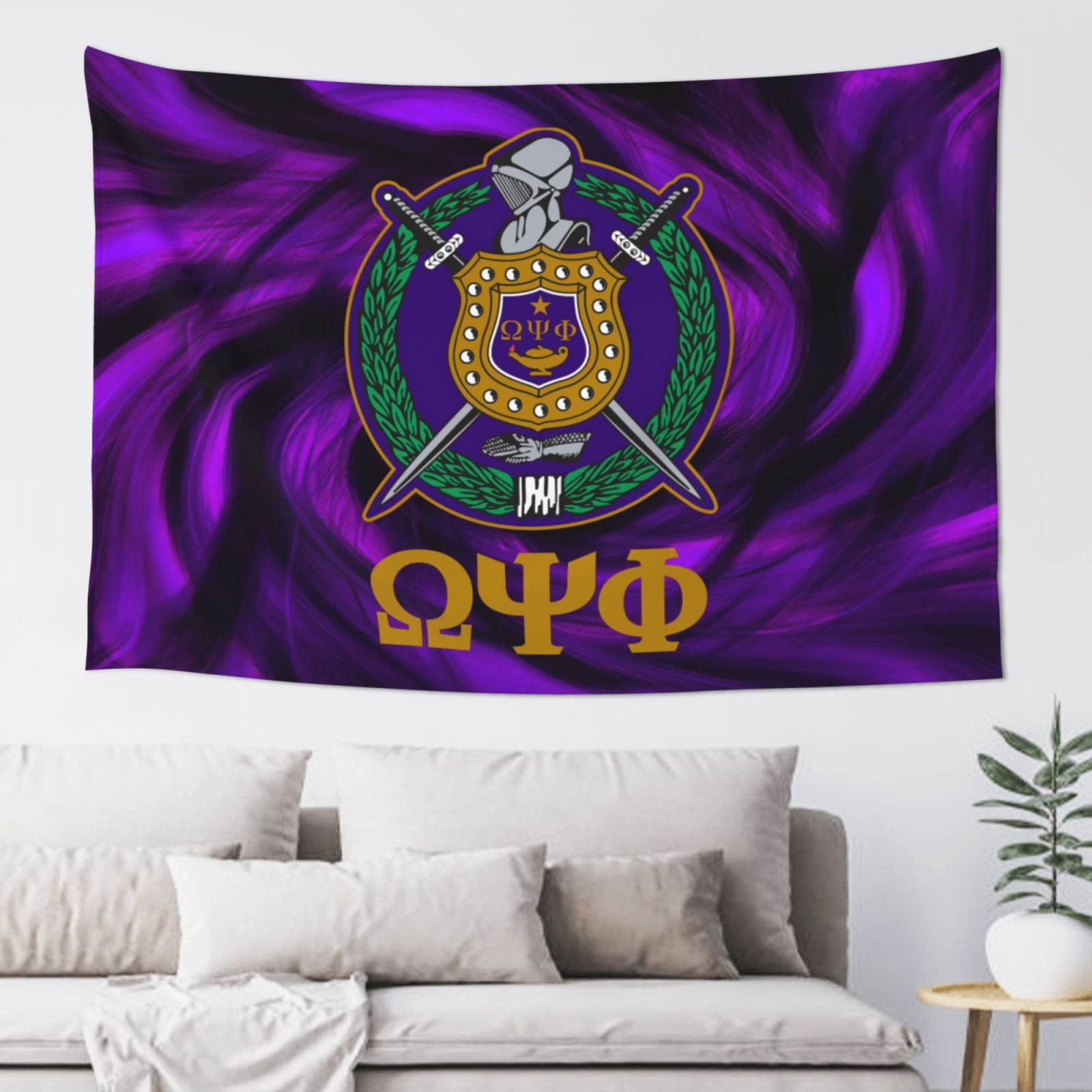 Omega Psi Phi Fraternity Paraphernalia Tapestry Flag Print Wall Hanging ...