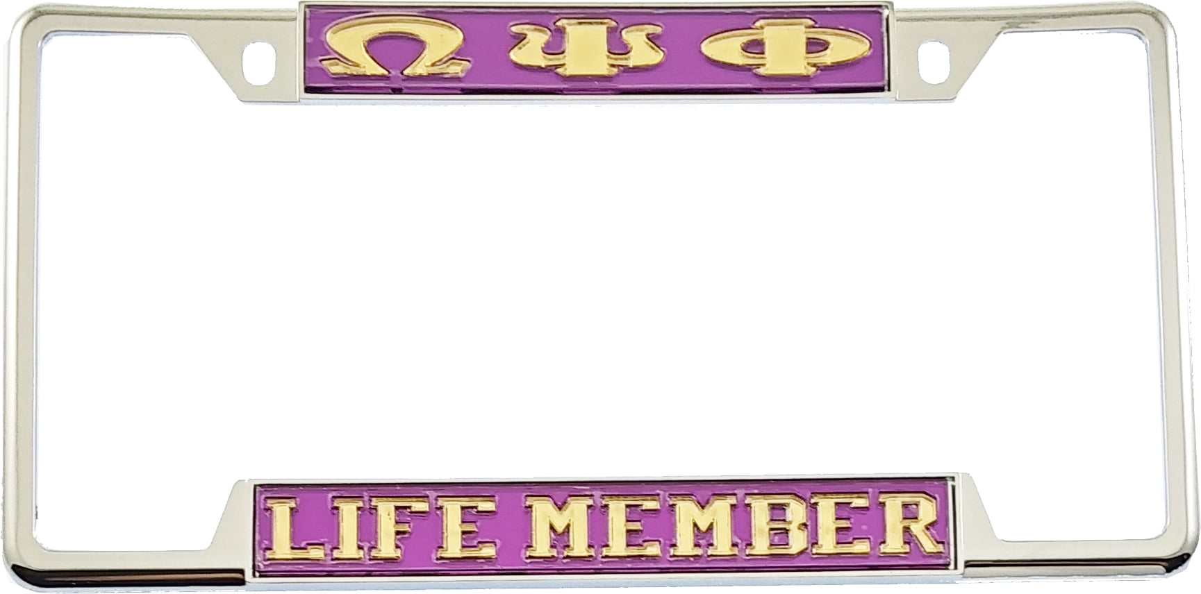 Omega Psi Phi Life Member License Plate Frame [Decal Visible Frame ...