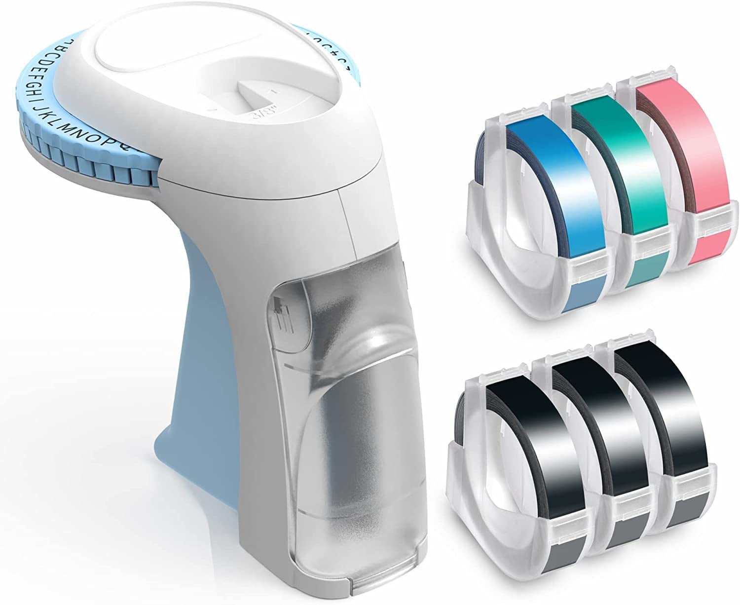 Omega S Portable Handheld 3D Embossing Label Maker Machine with 6 Rolls ...