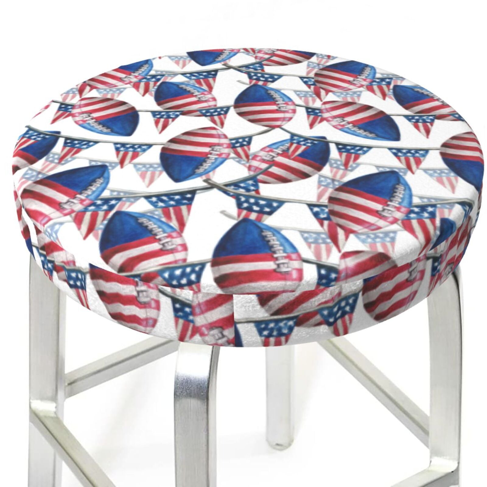 Bar Stool Covers Round - USA flag American football cool Anti-Slip Soft ...