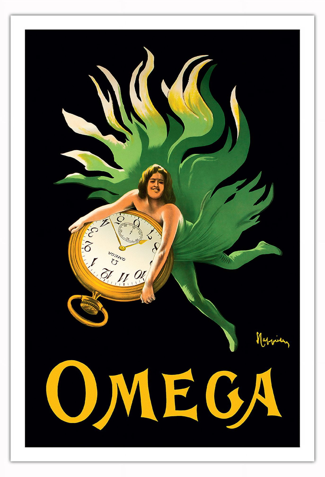 Omega Swiss Pocket Watches - Vintage Advertising Poster by Leonetto ...