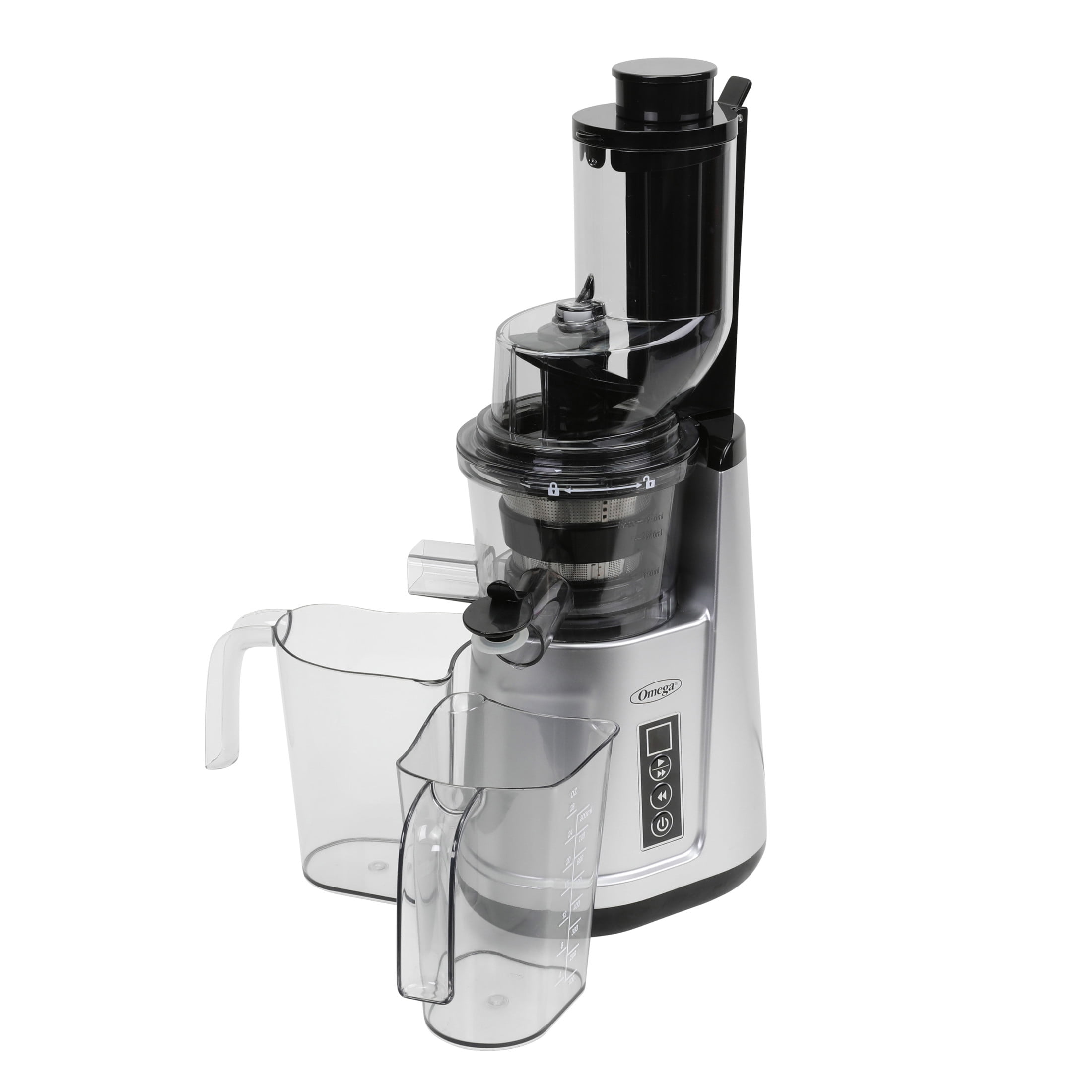 Omega Wide Mouth Vertical Compact Cold Press Juicer, in Silver ...