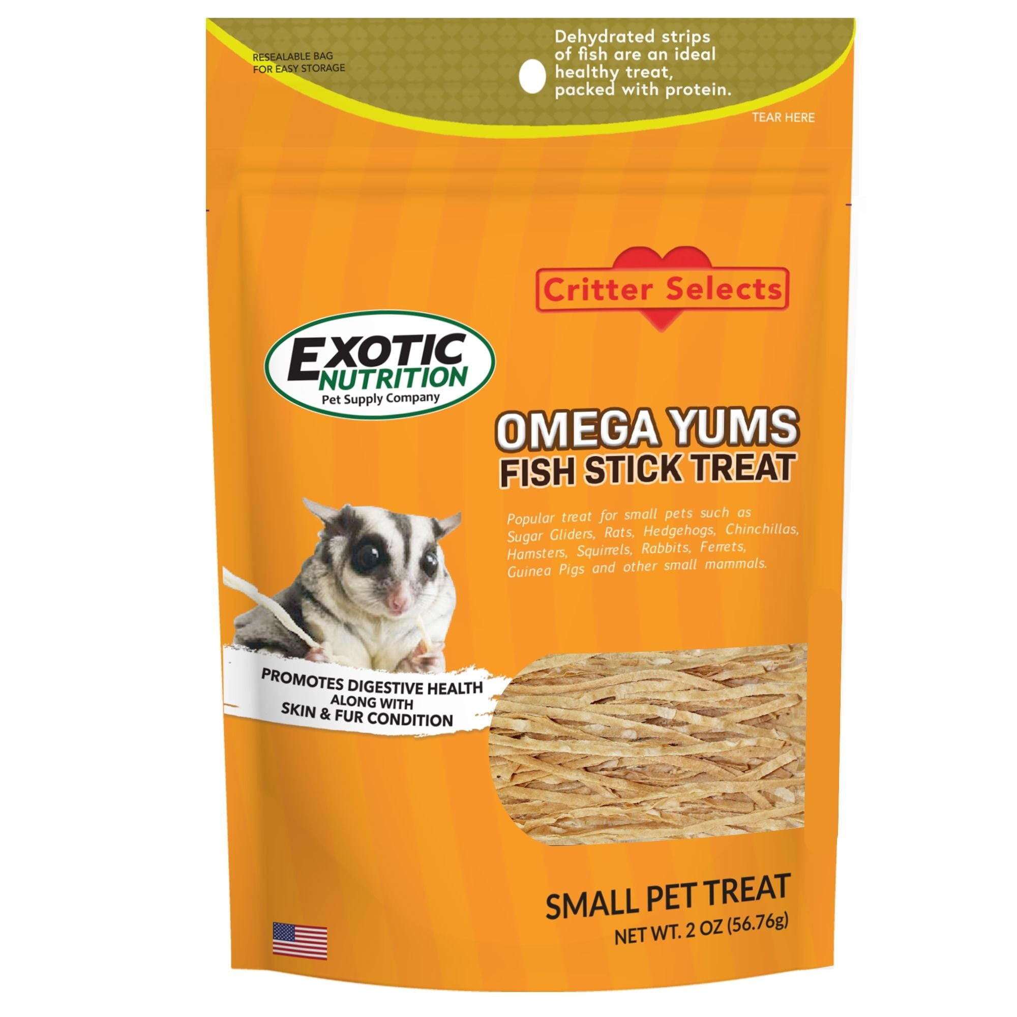 Omega Yums Fish Stick Treat for Sugar Gliders | All Natural & Made with ...