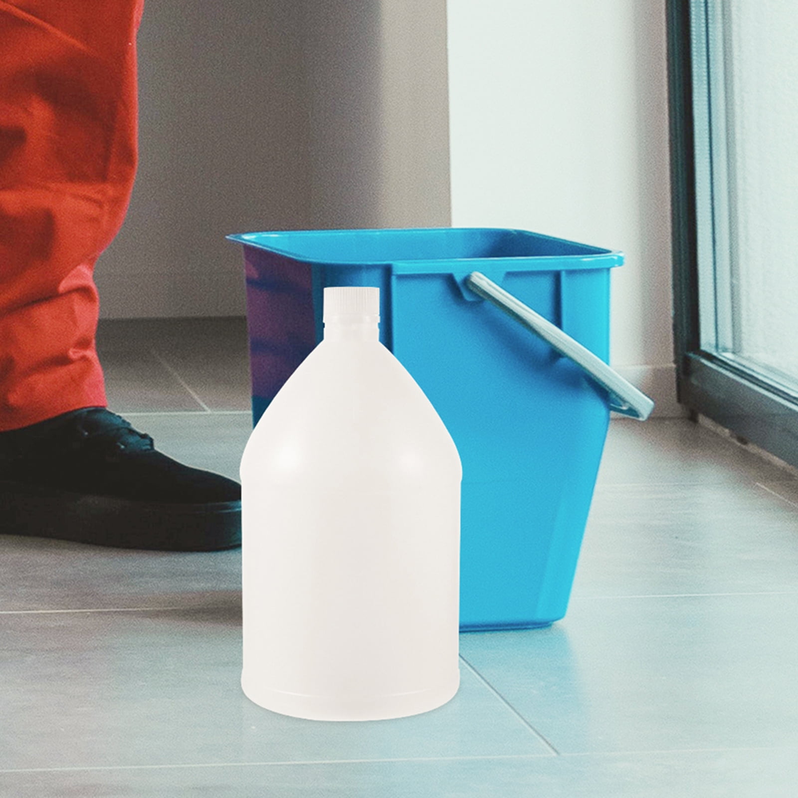 Omeite 1 gallon bottle 4 liter portable white bucket kettle with lid ...