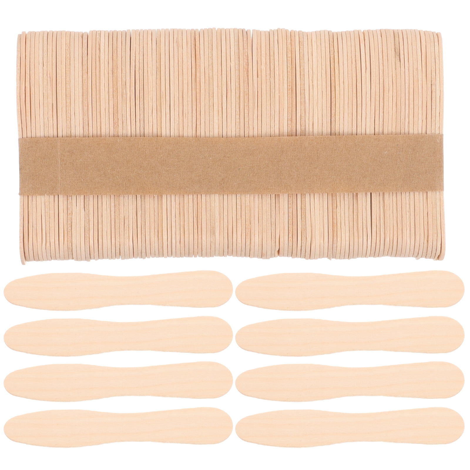 Omeite 100pcs Wooden Ice Cream Spoons Wood Taster Spoons Popsicle ...
