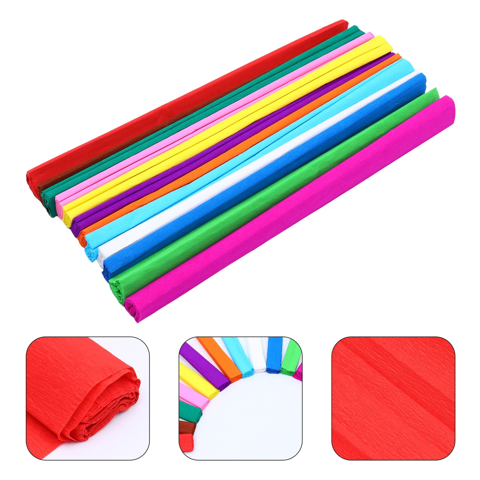Omeite 12 Colors Crepe Paper Flower Packaging Bouquet Color Hand ...