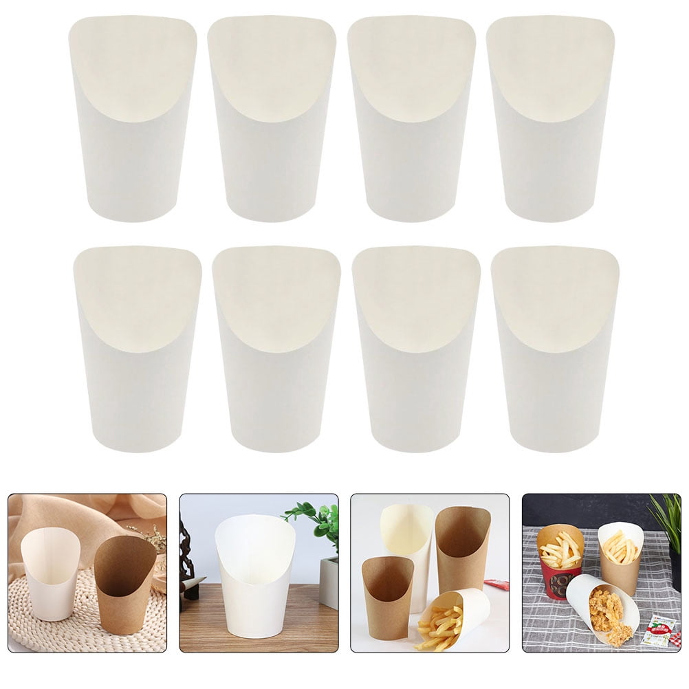 Omeite 14 oz Disposable Kraft Paper Ice Cream French Fries Cup Slanted ...