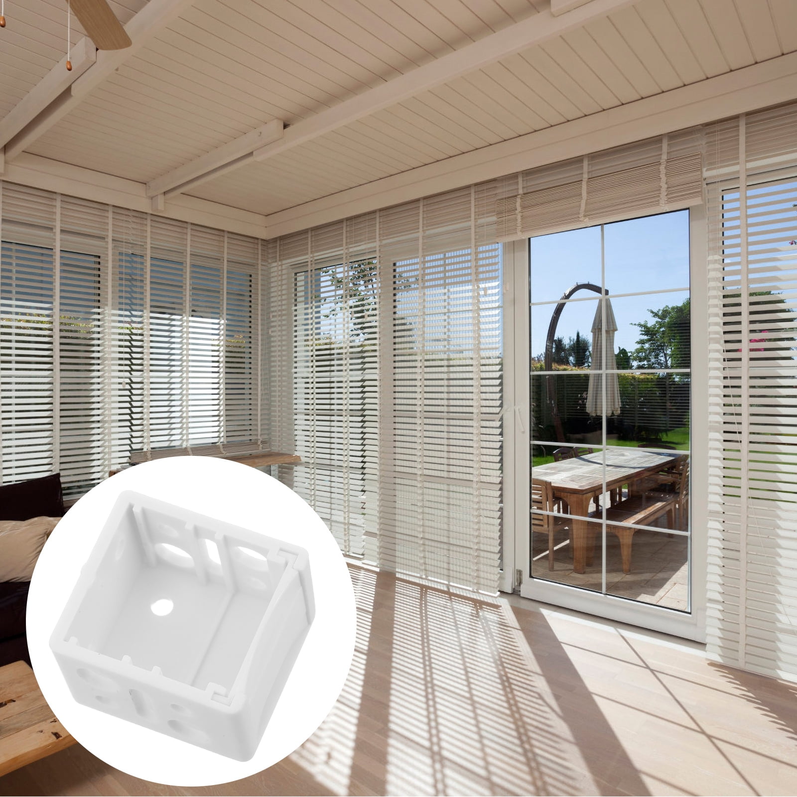 Omeite 2.54cm blinds white outline box mounting bracket window head ...