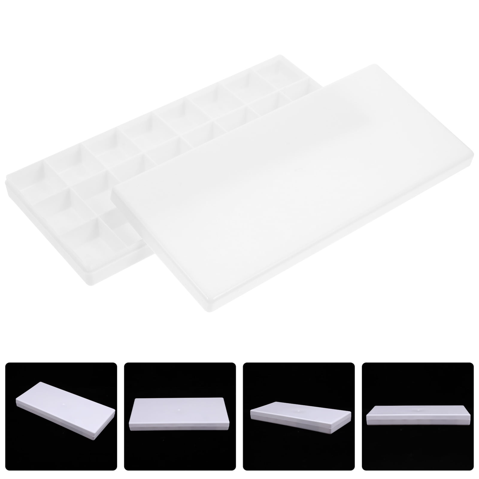 NIYANGLE Empty Artist Paint Pan Kits White Plastic 1Pack 7.86X3.73X0 ...