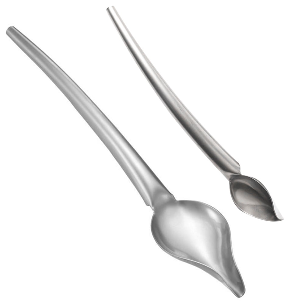 Omeite 2pcs Chocolate Spoons DIY Stainless Steel Pencil Drawing Spoons ...