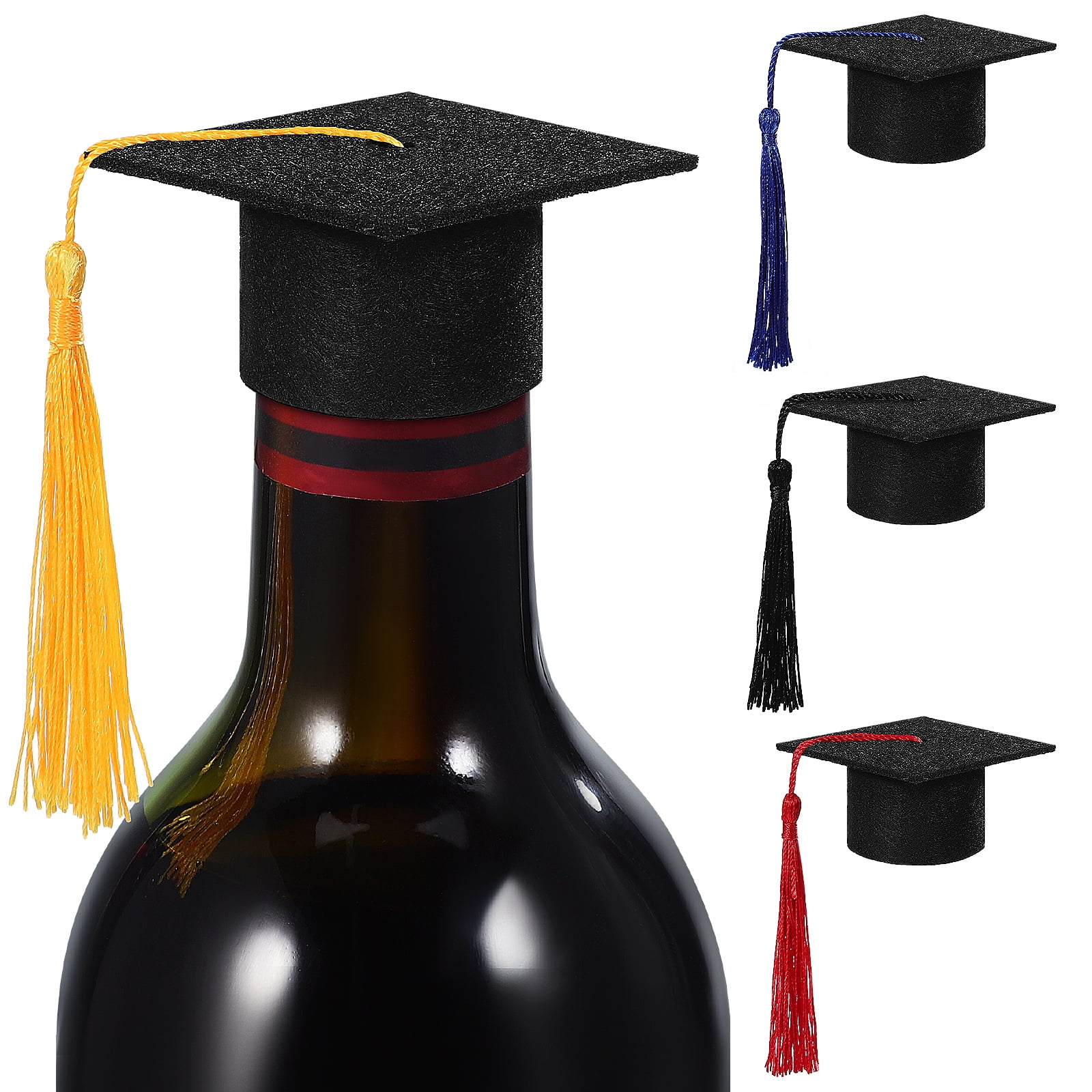 Omeite 4 Pcs Mini Graduation Caps Graduation Hats Bottle Hats Bottle ...