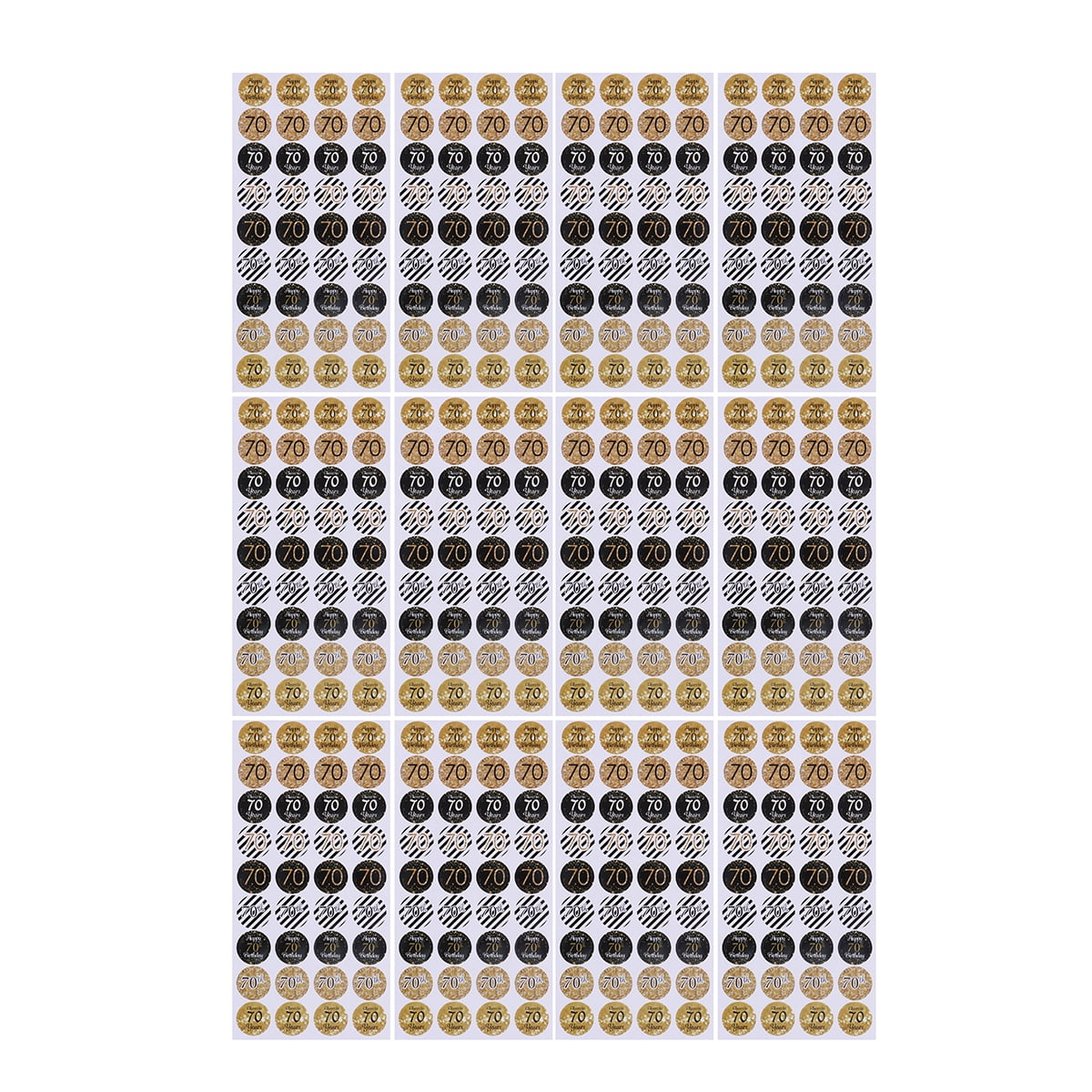 Omeite 432pcs Creative 70th Birthday Sealing Stickers Round Label Self ...
