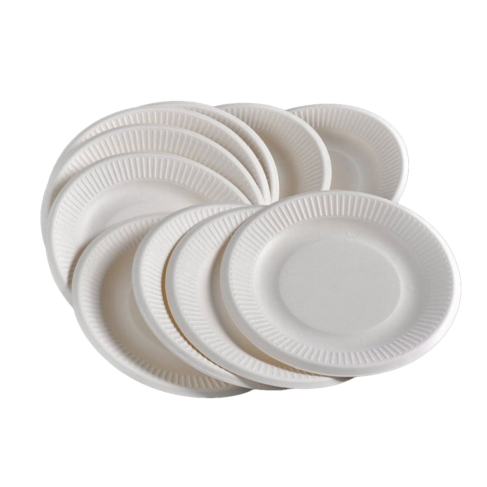 NIYANGLE White Paper Plates for Kitchen Use 7 Inch Round Disposable ...