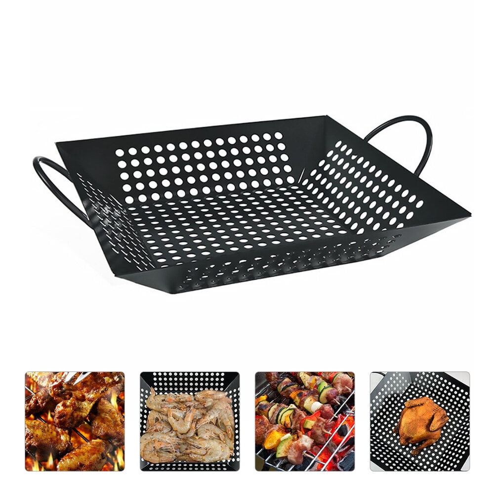 Omeite BBQ barbecue tray non-stick square barbecue drain tray multi ...