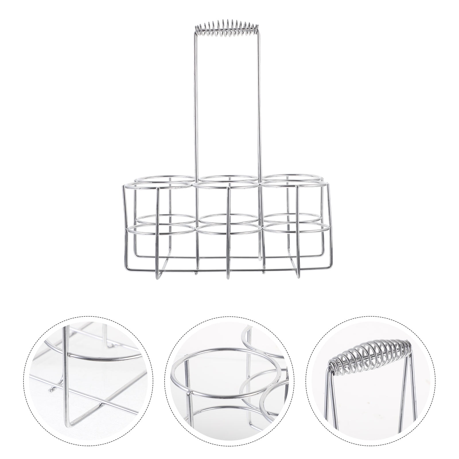 OUNONA Silver Beer Can Holder with 6 Slots for Easy Carrying and Sturdy ...