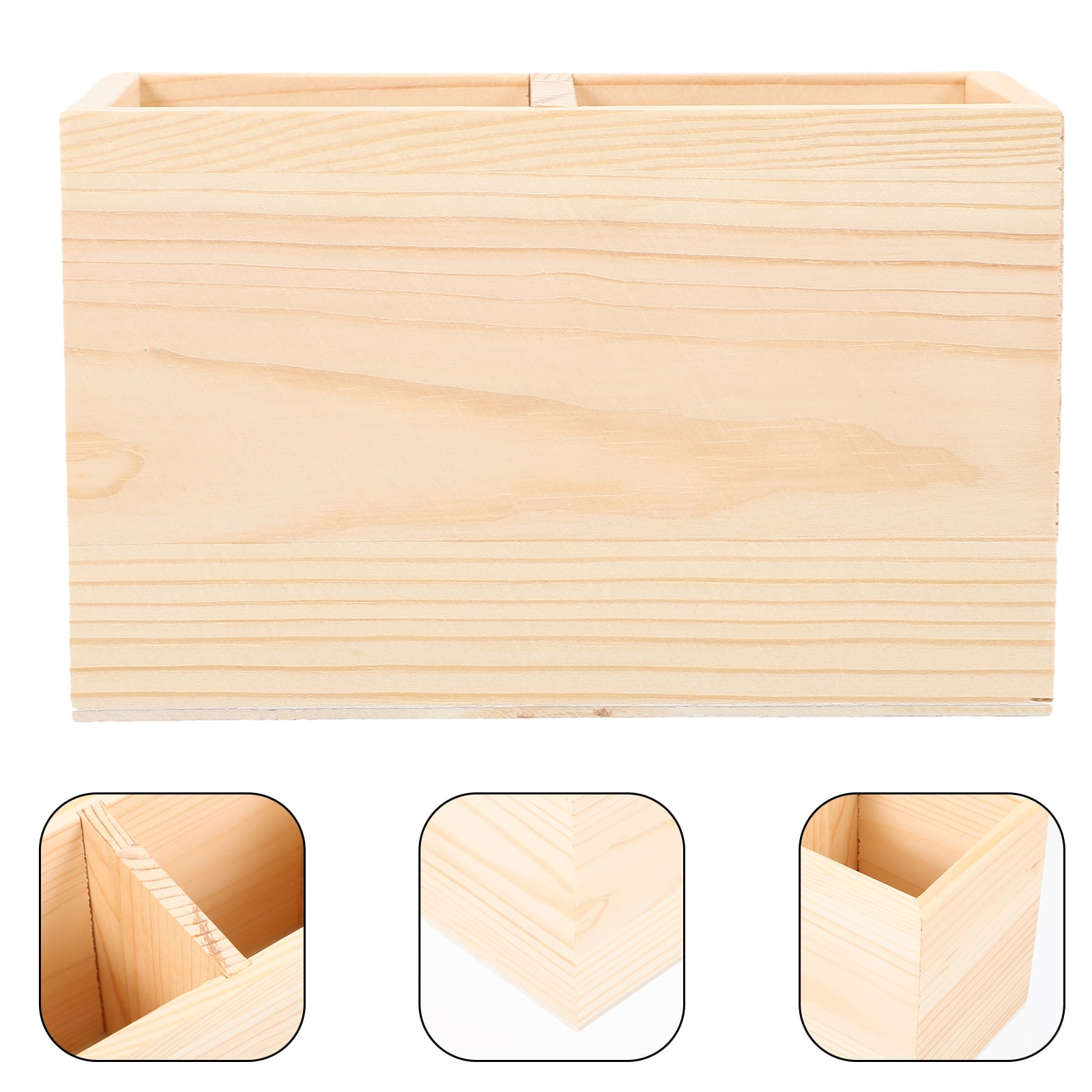 Omeite Blank DIY pine wood double compartment storage bucket - Walmart.com