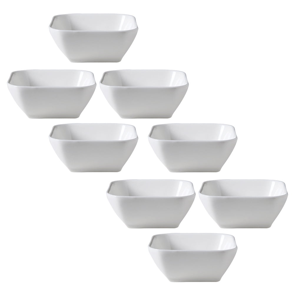 Omeite Ceramic dipping sauce bowl set (8x8x3.4cm, white square dish ...