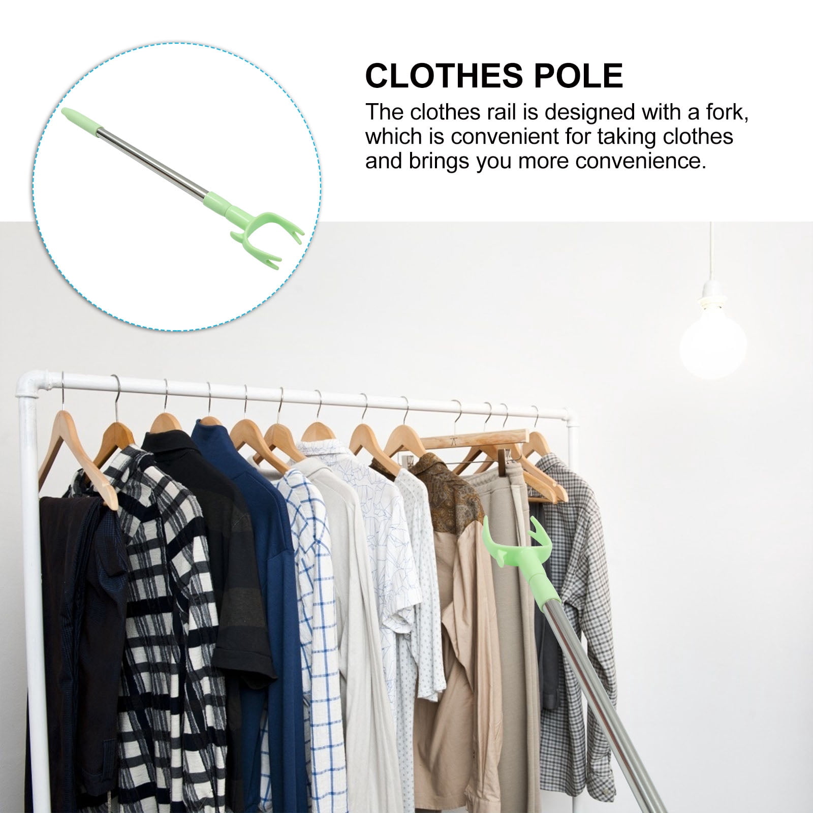 Omeite Retractable Clothes Drying Rack Support Rods 2pcs, Adjustable 50 ...