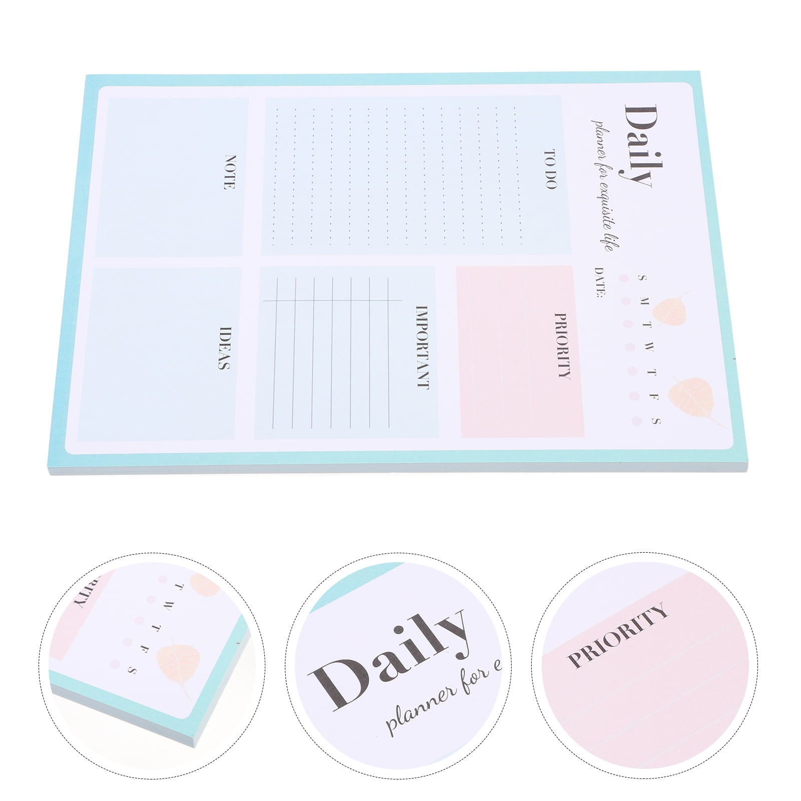 OUNONA Daily Planner Note Pad for Office Green Paper 5x7 Inch - Walmart.com