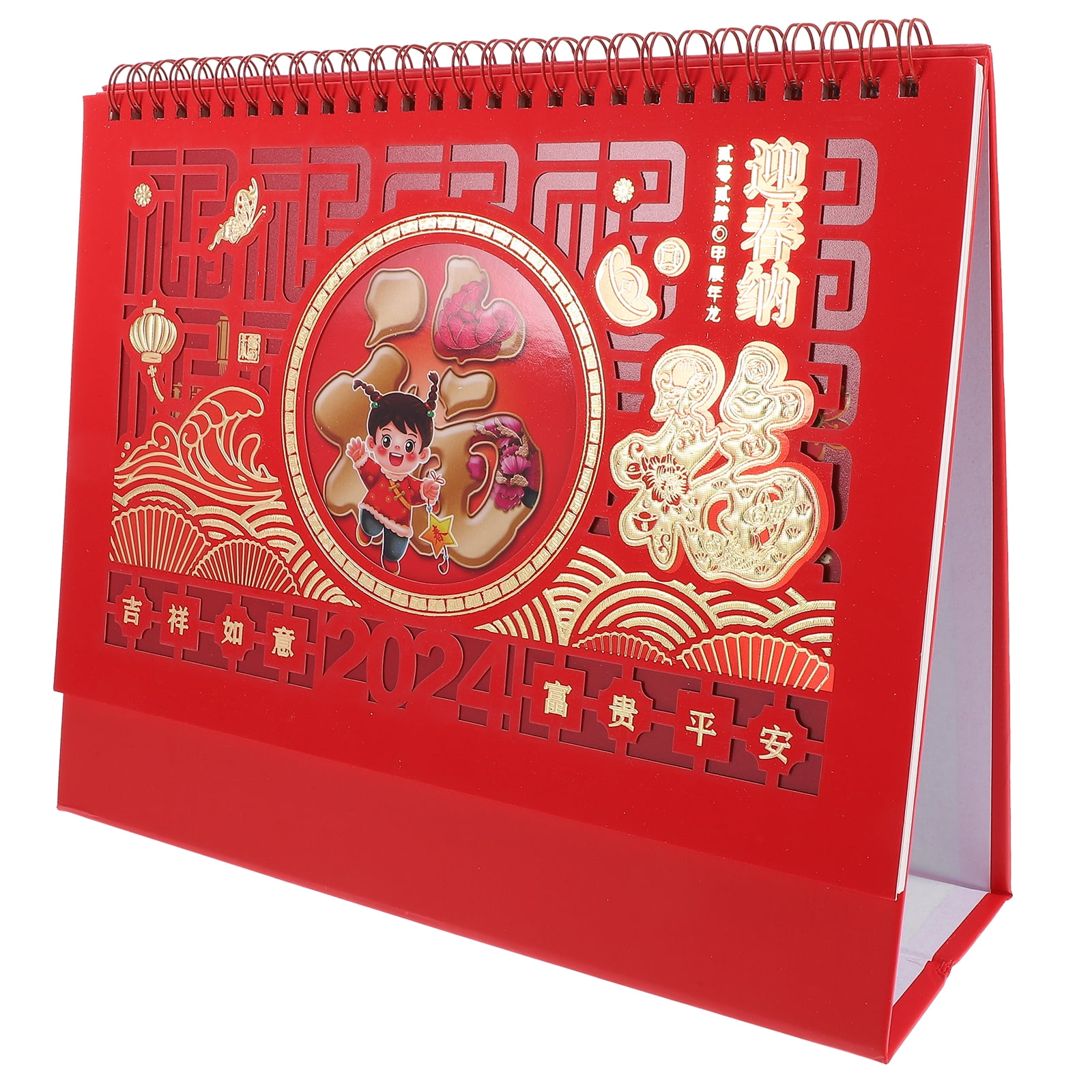 Omeite Desktop Calendar 2024 New Year Calendar Dragon Year Calendar ...