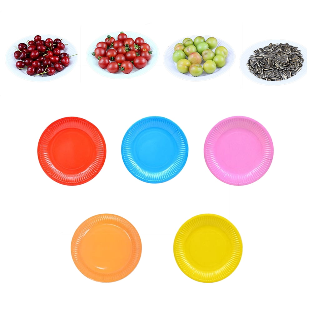 Omeite Disposable color plates appetizer plates dessert plates cake ...