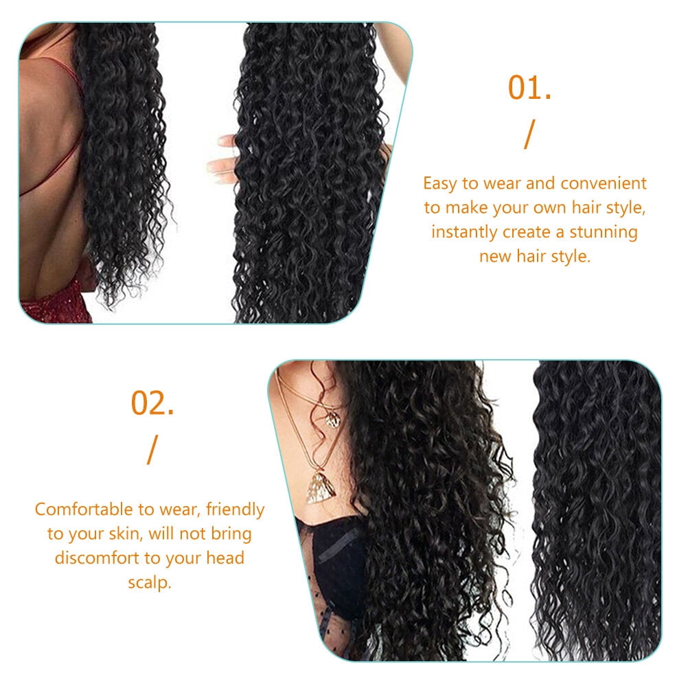 Omeite Fashionable ponytail drawstring long ponytail high temperature ...