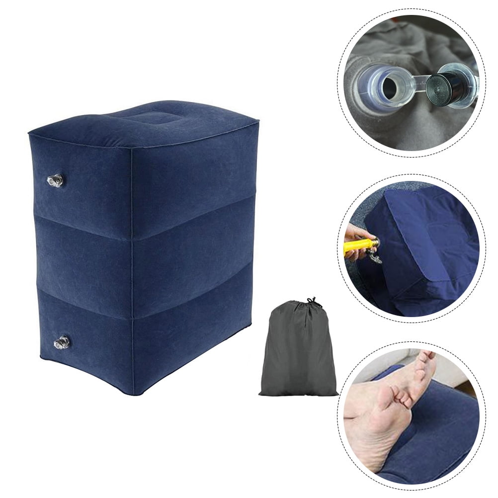 Omeite Flocking Travel Inflatable Footrest Footstool Foldable ...