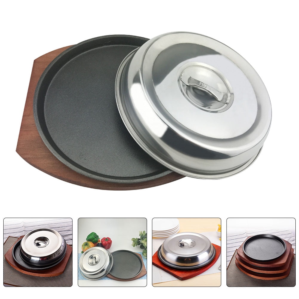 Omeite Iron plate grill plate board round iron plate western steak ...