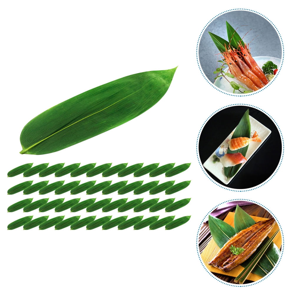 Omeite Japanese bamboo leaf plating, sashimi decoration, sushi, small ...