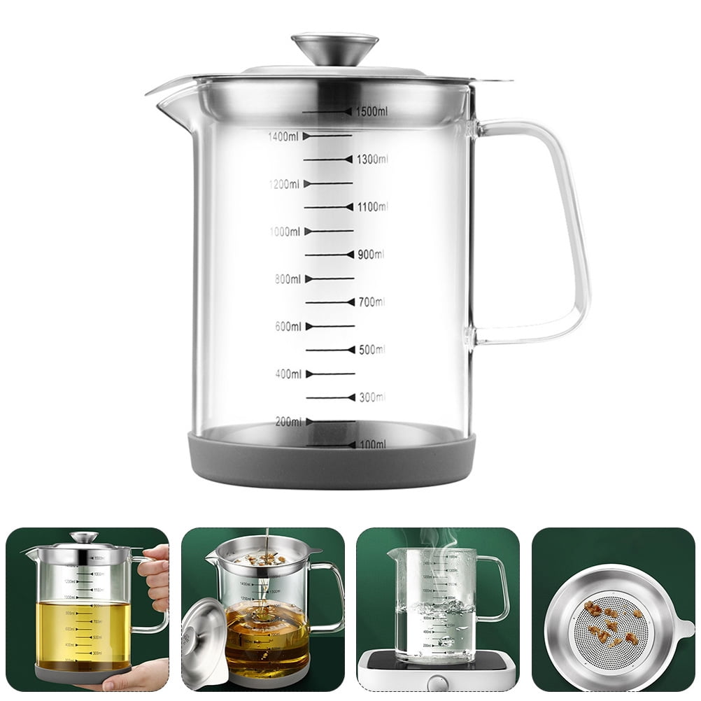 Omeite Kitchen glass oil pot with cover filter oil tank scale oil ...