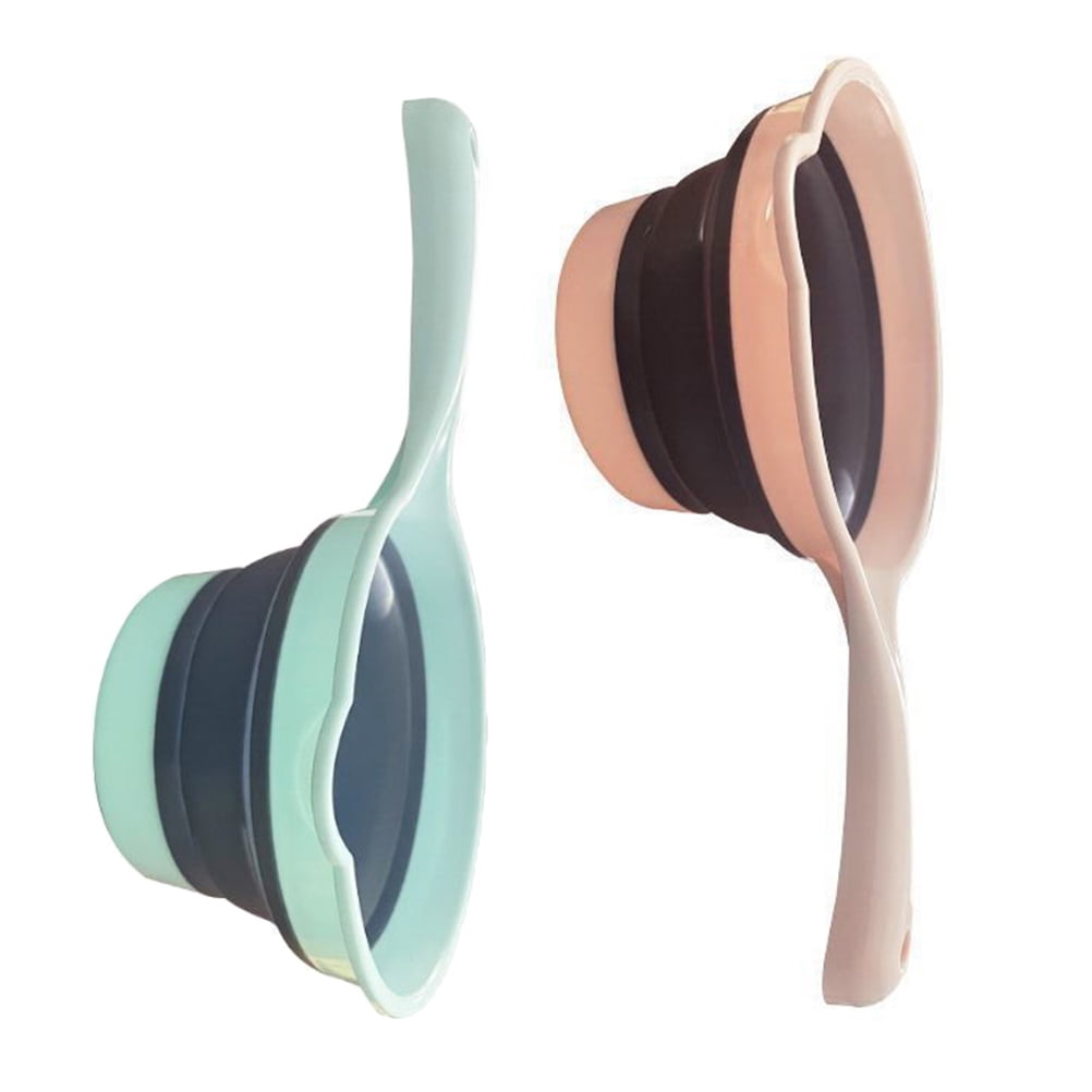 Omeite Kitchen household long handle folding scoop (light blue + pink ...