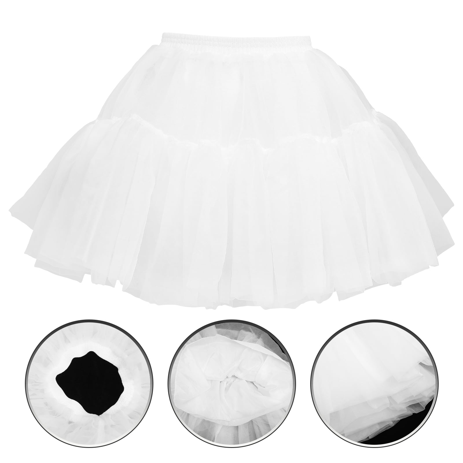 Omeite Lolita boneless soft gauze skirt support for daily use (white ...