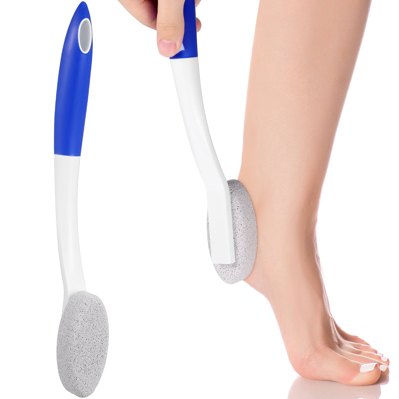 Omeite Long handle foot peeling pumice stone bath brush (blue ...