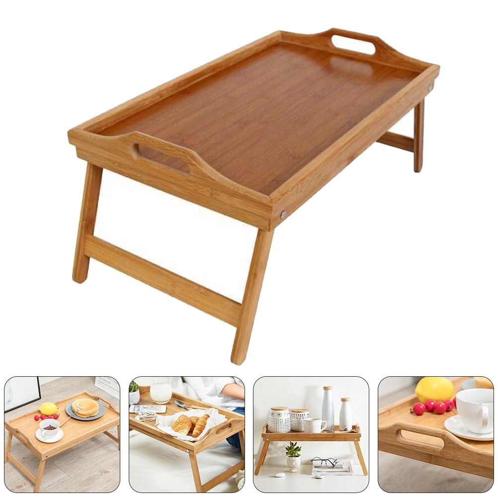 Omeite Multifunctional bamboo folding tray bed dining tray (45×30×6cm ...