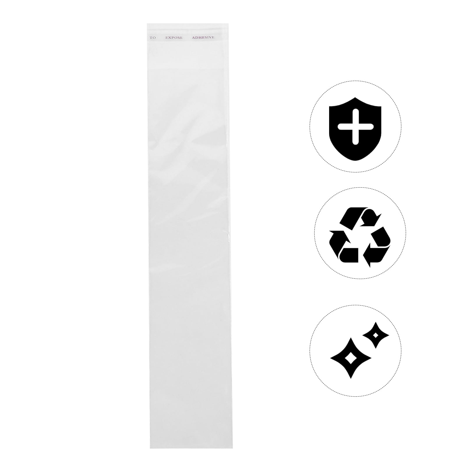 Omeite OPP slim bag transparent plastic self-adhesive bag long strip ...