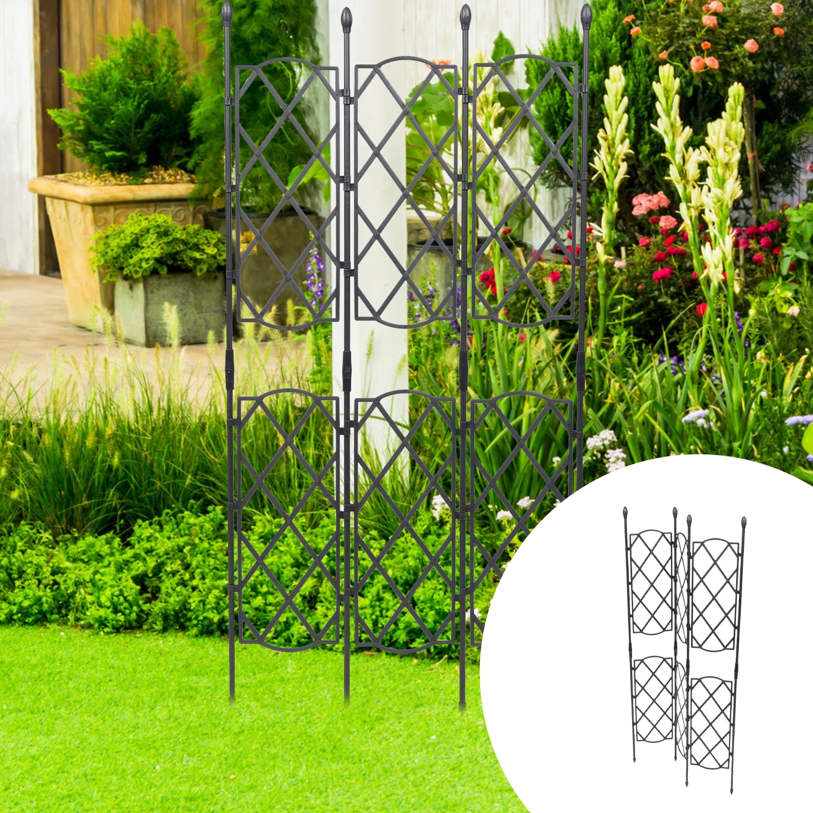 Omeite Outdoor climbing screen gardening flower rack clematis rose ...
