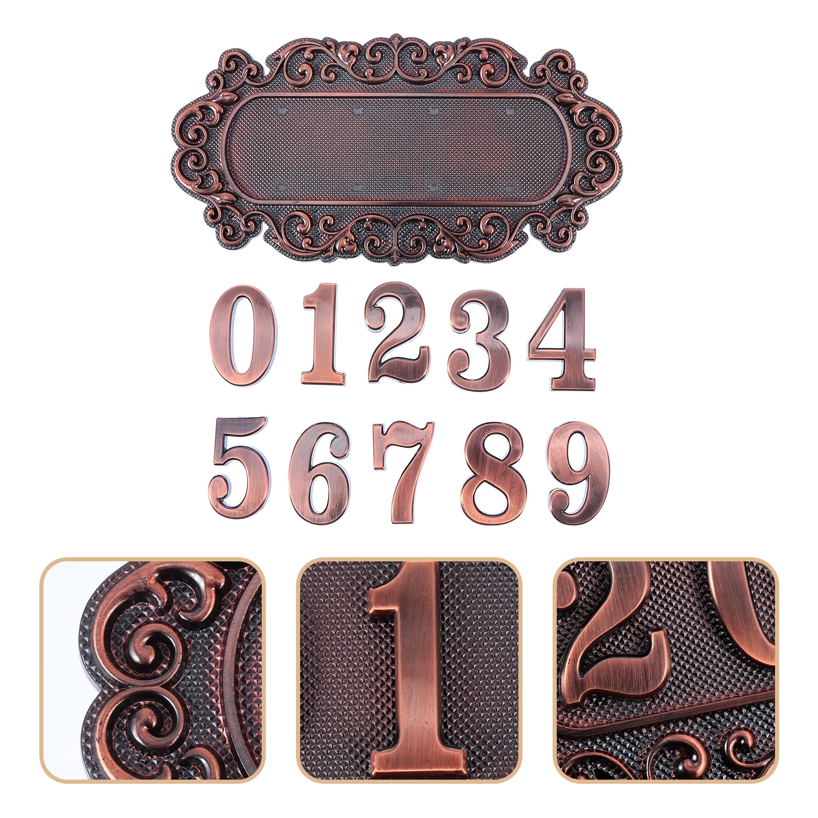 NIYANGLE Door Address Number Golden Resin 1 Set 6.9x3.5in - Walmart.com